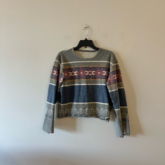 Tops | Vintage Aztec Southwestern Native American Crop Shirt Top Sm ...